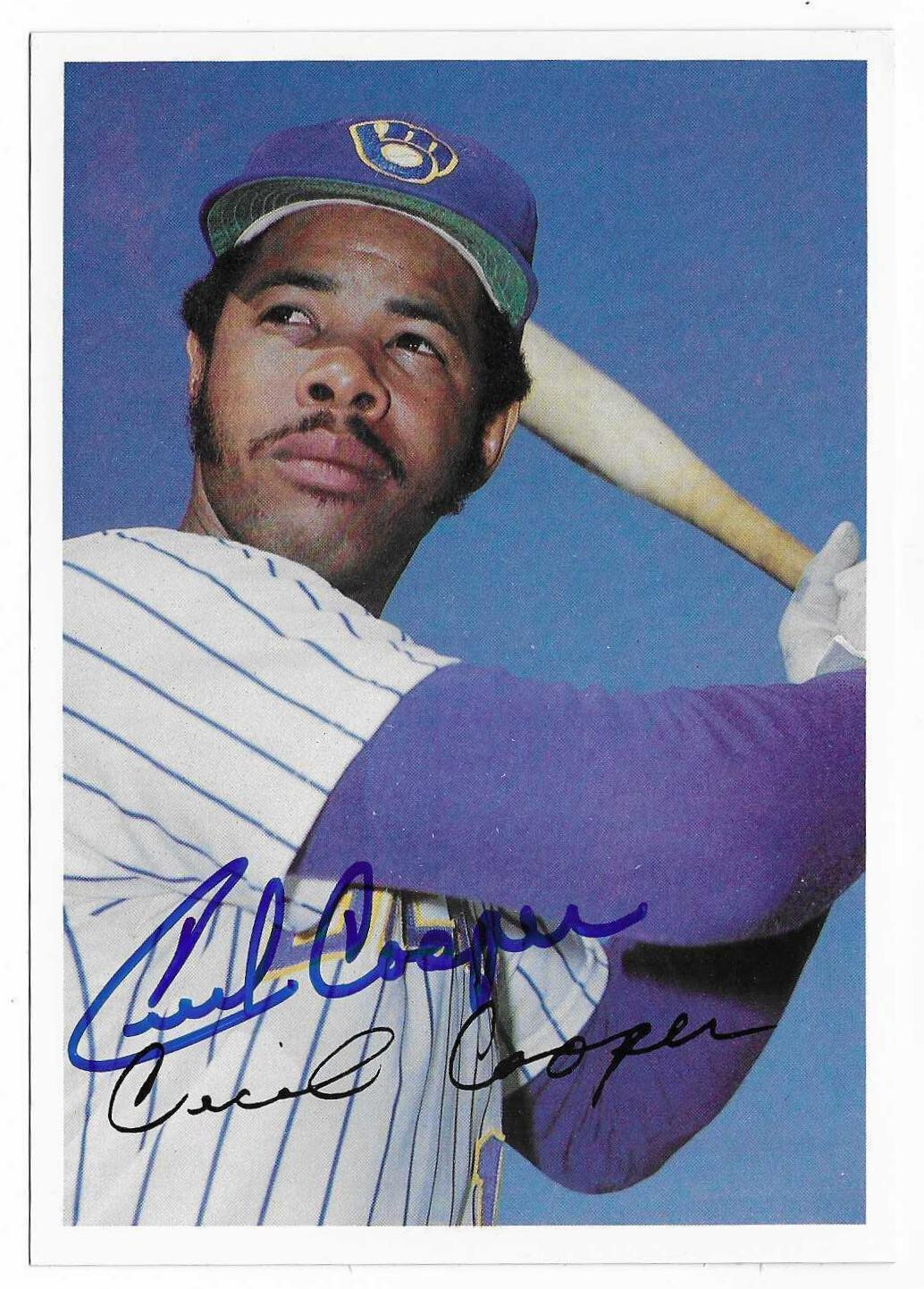 CECIL COOPER 1981 TOPPS SUPER JUMBO AUTOGRAPHED SIGNED MILWAUKEE ...