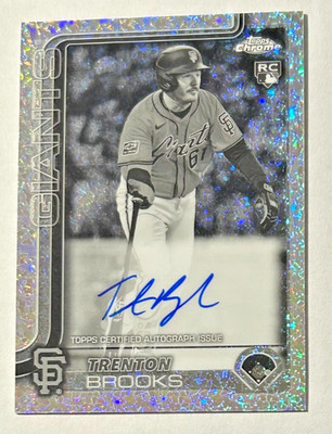 Trenton Brooks 2025 Topps Chrome Negative Speckled Rookie On Card Auto ...