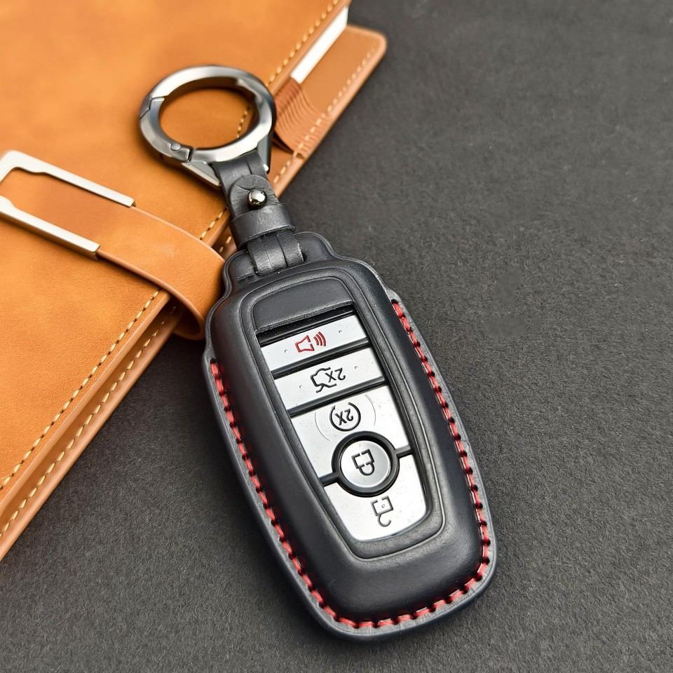 Leather Key Fob Cover, Key Case Shell Fit for Ford Explorer Fusion ...