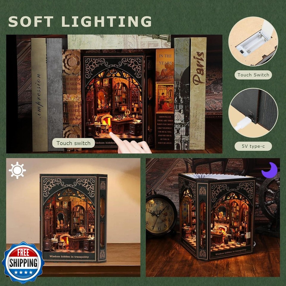 Book Nook Kit with Nightlight – Type-C and Battery Powered DIY Bo | eBay