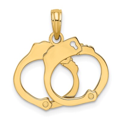 14K Yellow Gold 2-Piece Handcuffs Pendant | eBay
