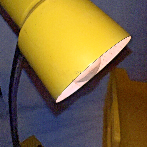 Vintage 1970s bright yellow desk task lamp & 2 Eldon file holder letter ...