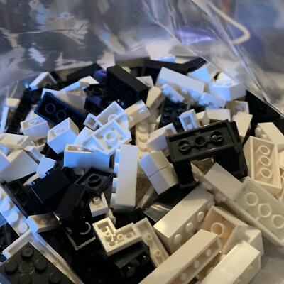 LEGO BRICKS and PARTS, BULK BY THE POUND, 1LB Black White Random Mix ...