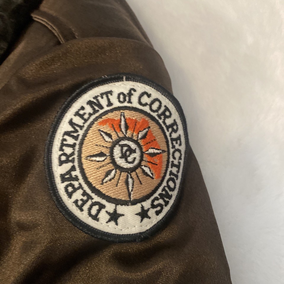 Mens Blauer Police Military Bomber Jacket Brown Lined Size 40L W/Patch ...