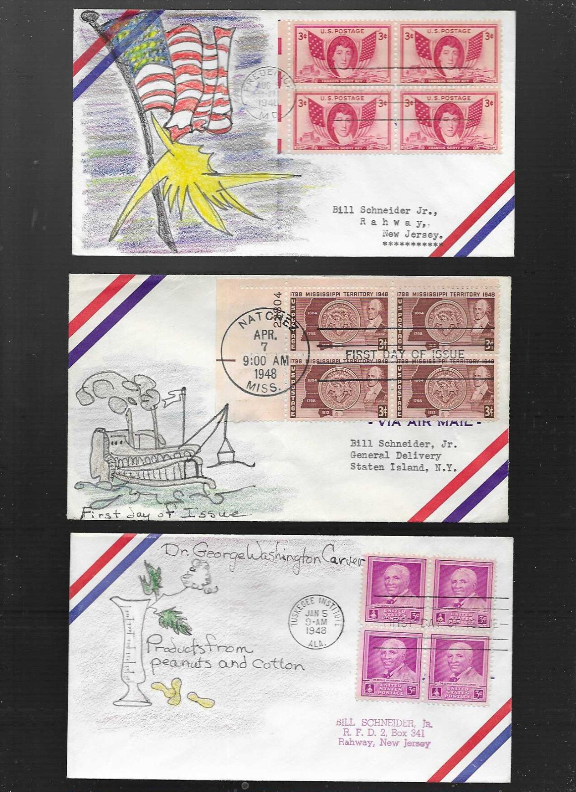 US FDC FIRST DAY COVERS COLLECTION LOT OF 12 FROM 1947- 1948 HAND ...