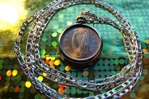 Ireland Irish Rabbit Silver Necklace, 20" Long chain with Easter Bunny ...