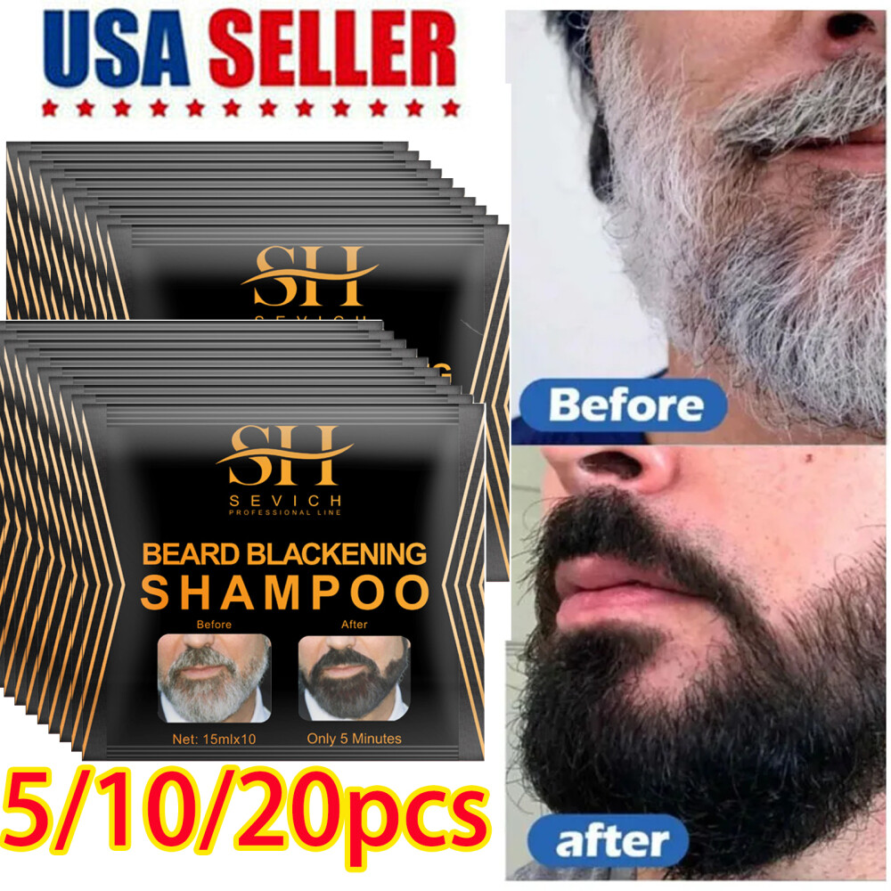 20X SEVICH Men Beard Hair Color Fast Dye Black Mustache Beard Darkening ...