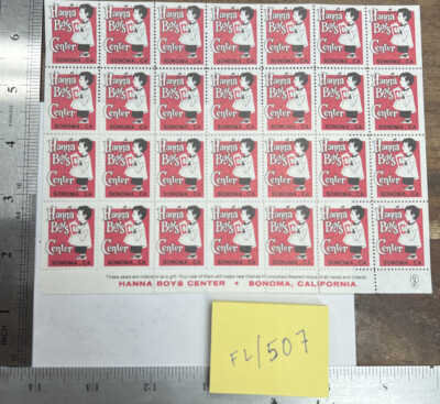 Hanna Boys Center SONOMA California Stamps USA Sheet 28 Each. Lot - FL ...