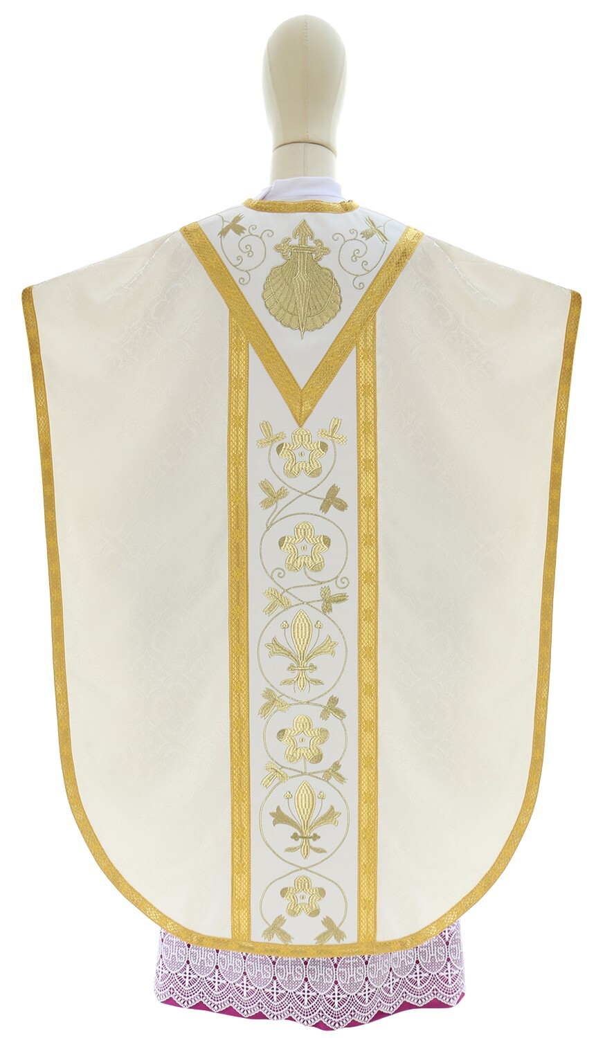 Cream St. Philip Neri Chasuble with stole Vestment Casulla Crema ...