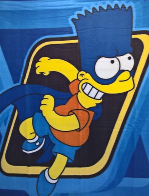 ~ Simpsons - BART BLANKET GENUINE DISNEY LISENCED POLAR FLEECE THROW ...