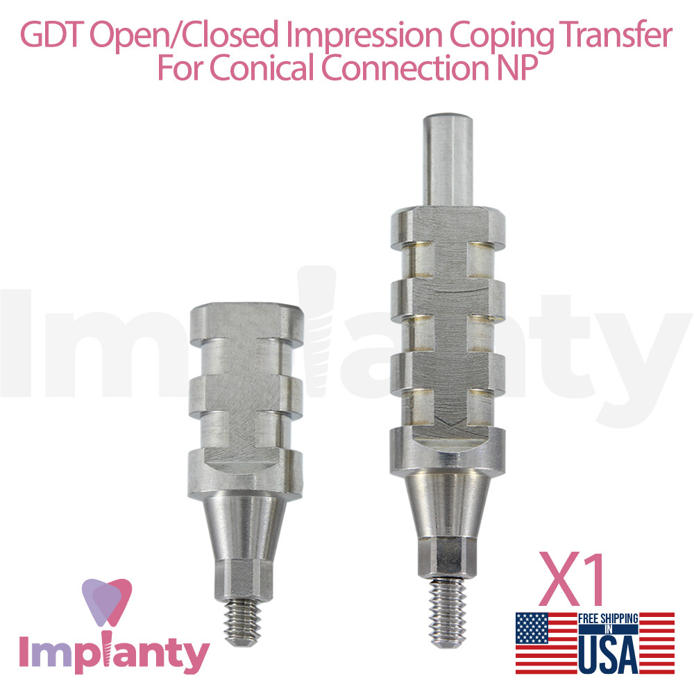 1x Dental Transfer Coping (Open/Closed Tray) Conical Connection Narrow ...