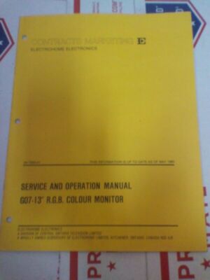 Electrohome g-07 13 inch arcade monitor manual | eBay