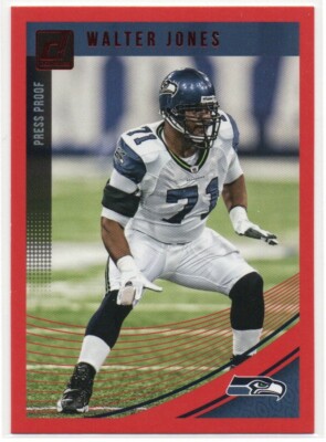 Walter Jones 2018 Donruss Press Proof Red #287 Seattle Seahawks Hall of ...