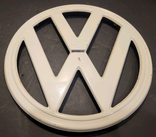 VINTAGE VW VOLKSWAGEN BUS FRONT EMBLEM MEASURES 9 7/8 NICE ORIGINAL MAN ...
