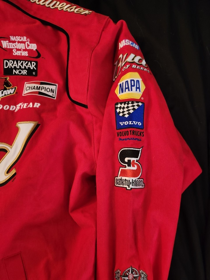 EUC NASCAR Chase Authentics Drivers Line RED Dale Earnhardt Bud Jacket ...