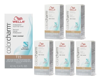 Wella Color Charm Permanent Liquid Toner T15 Pale Beige Blonde 1.4 oz ...
