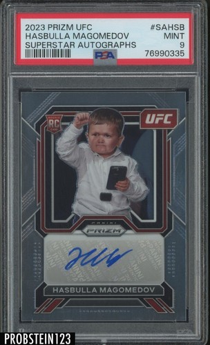 2023 Panini Prizm UFC Superstar Hasbulla Magomedov RC Rookie AUTO PSA 9 ...