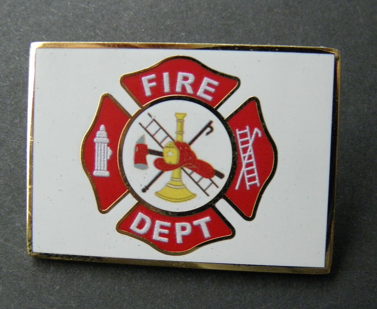 FIRE DEPT FIREFIGHTER FLAG SHIELD LAPEL PIN BADGE 1.5 INCHES | eBay