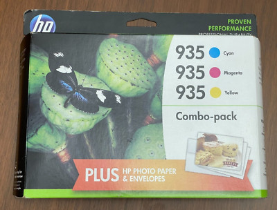 HP 935 Printer Ink Combo-pack, Cyan, Magenta, Yellow, paper/envelopes ...