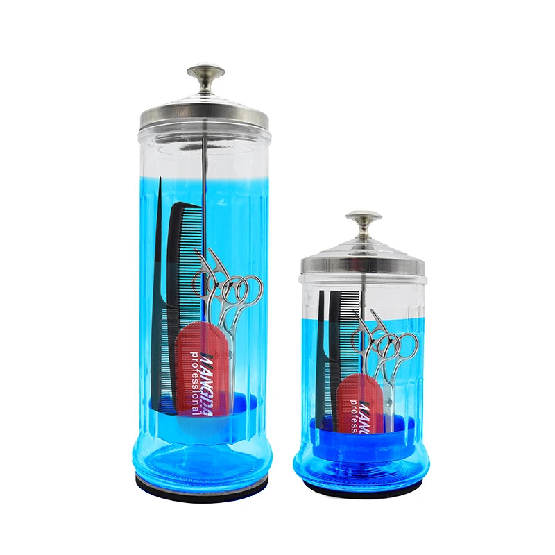 Barber Disinfectant Jar with Tray 50 Oz. Comb Disinfectant Jar Glass ...