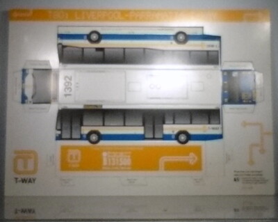 Custom Coaches HO Liverpool to Parramatta T Way Bus Cardboard Model ...