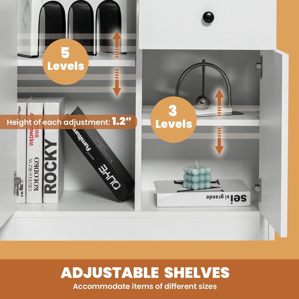 Practical Storage Cabinet w/Floor-Type Design &Anti-Tipping Device ...