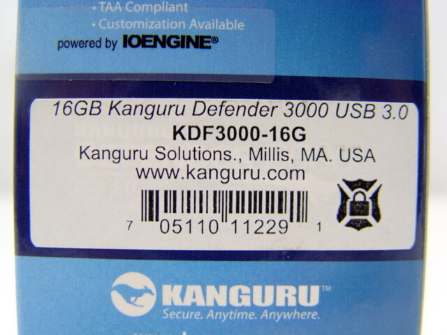 Kanguru Defender 3000 16GB SuperSpeed USB 3.0 Secure Flash Drive ...