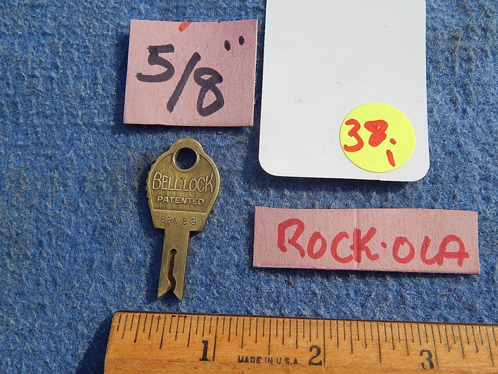 1941-1942 Rock-ola Key for 5/8 inch lock - Bell Lock 38 RO 891 | eBay