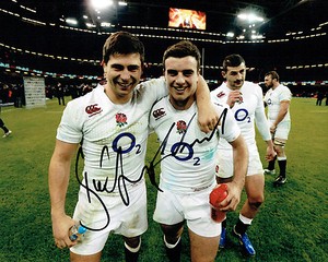 George FORD & Ben YOUNGS England Rugby Signed Autograph 10x8 Photo ...