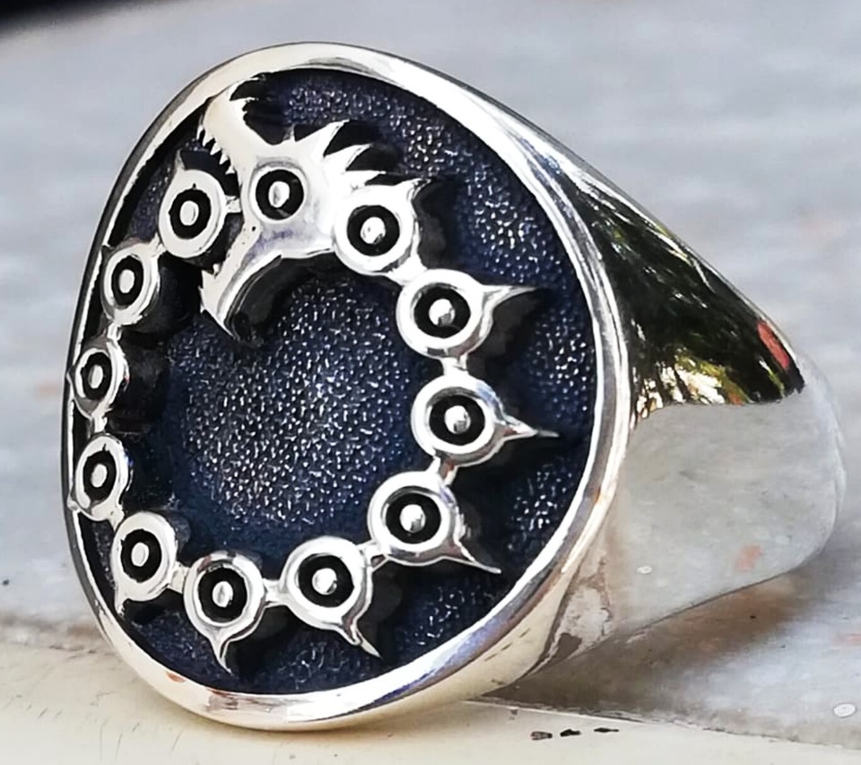 Sterling Silver 925 The Seven Deadly Sins Wrath Ouroboros Dragon's ...