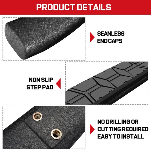 FOR 2025-2026 Toyota 4Runner Side Steps Curved 4.3" Running Board BLK ...