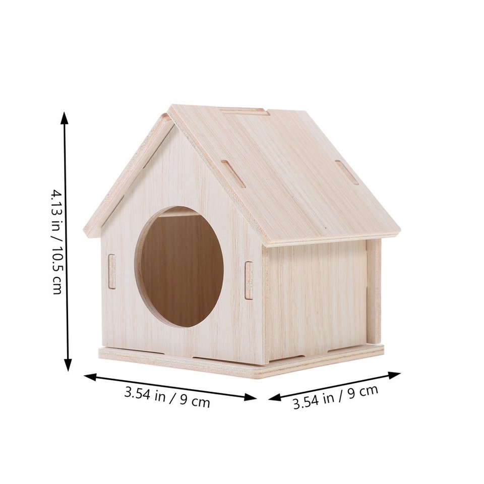 Wooden Hamster House Small Animal Hideout Decorative Rat House for Pets ...