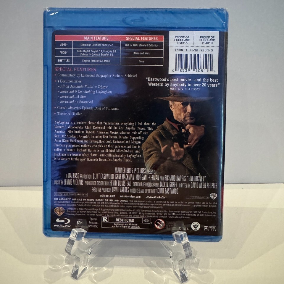 Unforgiven Blu-ray Clint Eastwood NEW 85391108115 | eBay