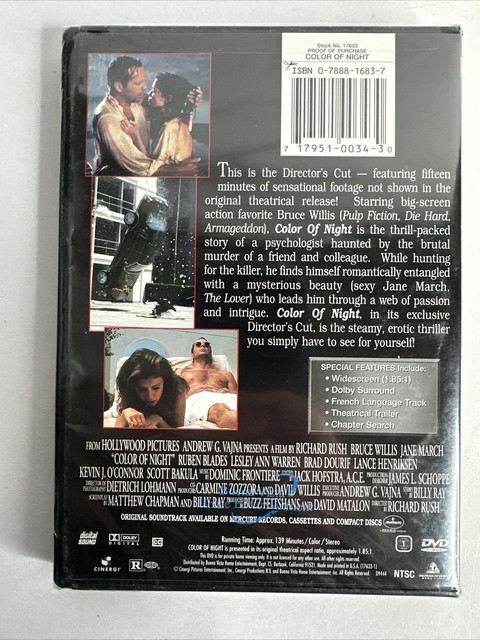 Color of Night (DVD, 1999) for sale online | eBay