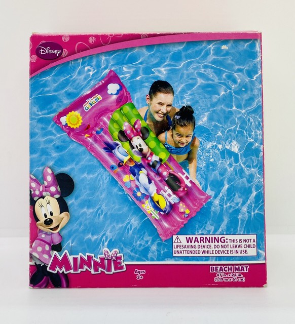 DISNEY MINNIE MOUSE CLUBHOUSE,KIDS 47" x 24" INFLATABLE BEACH MAT POOL ...
