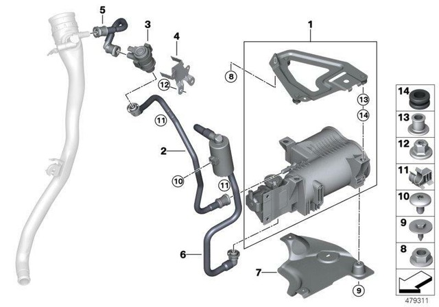 Neu Orginal BMW Entlüftungsrohr mit Staubfilter 16137348728 online ...