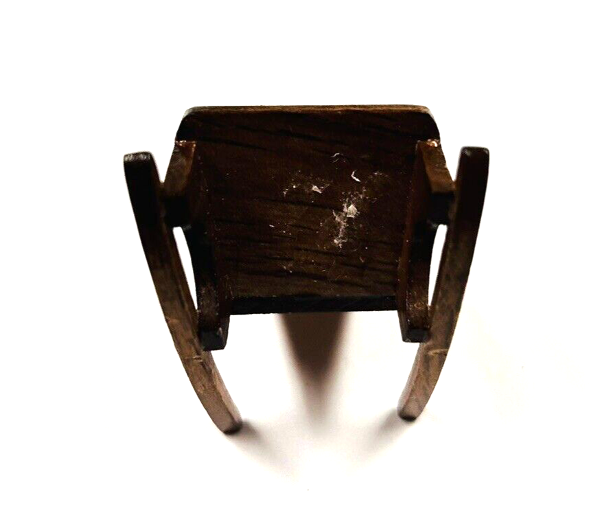 Dollhouse Miniature Rustic Rocking Chair Primitive 1:12 Wood Cushion 2 ...
