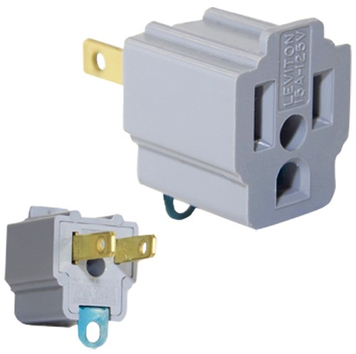 1 AC OUTLET ADAPTER 3 prong Convert 2 blade grounding Cheater Plug ...