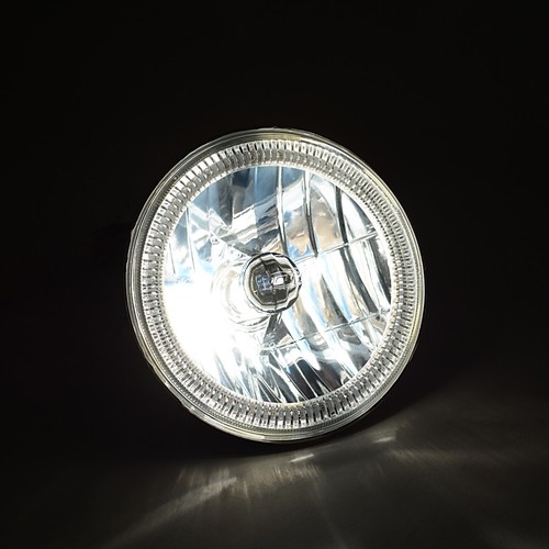 7" H6024/6014 Halogen Red COB LED Halo Ring H4 Light Bulb Angel Eye ...