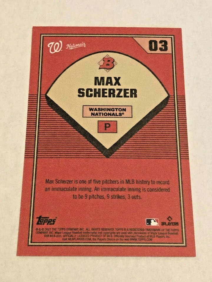 2021 Topps Bowman Baseball by Keith Shore - Max Scherzer - Washington ...