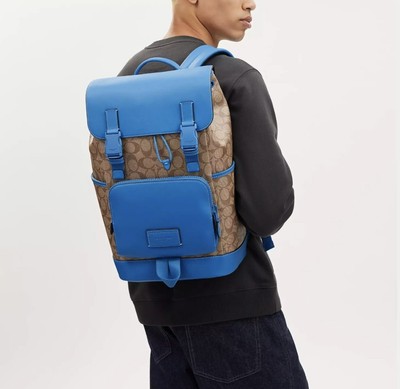 NWT Coach Track Backpack In Colorblock Signature Canvas CL417 | eBay