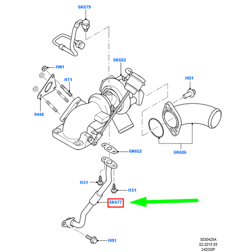 FORD TRANSIT MK3 Turbocharger Oil Return Hose 1372797 6C1Q-6K677-CB NEW ...