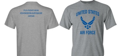 JOHNSON AIR BASE*JAPAN *USAF*2-SIDED SHIRT*VINYL*OFFICIALLY LICENSED | eBay
