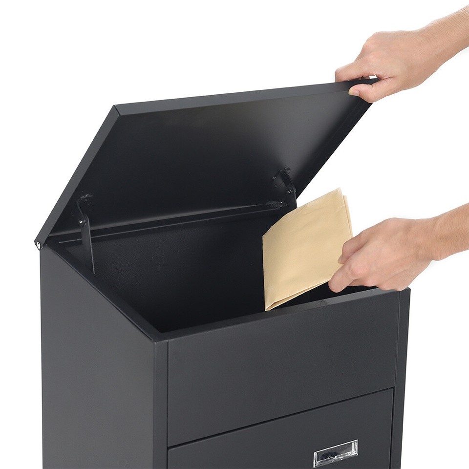 3.7FT Ex-Large Parcel Delivery Drop Box Lockable Outdoor Storage Letter ...