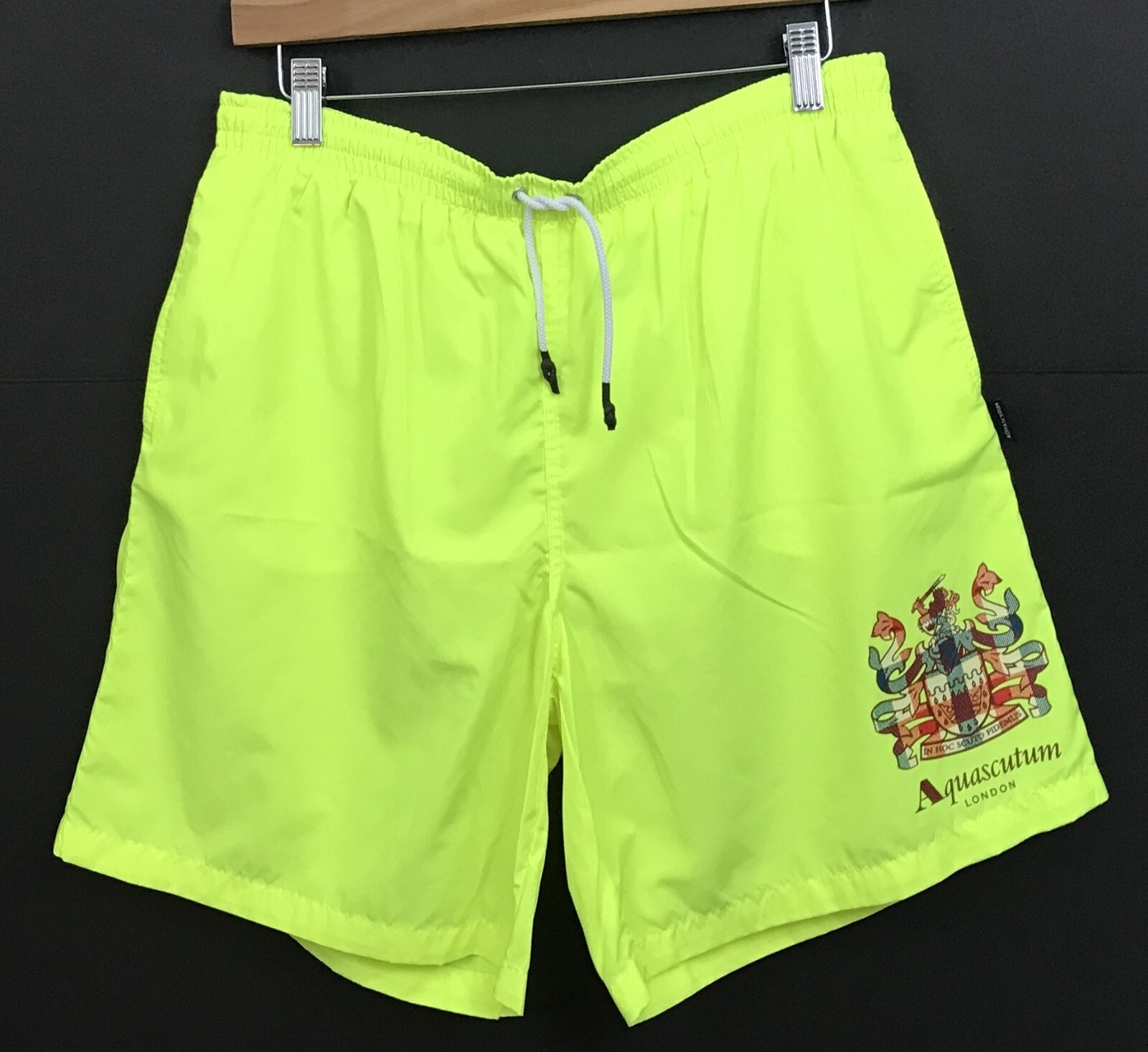 Aquascutum London Men's Neon Yellow Swim Trunks Size L - Gem