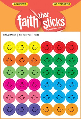 Sticker-Mini Happy Face (6 Sheets) (Faith That Sticks) 9781414392783| eBay