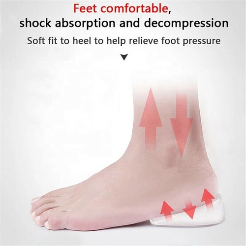 Lift Up Silicone Gel Heel Insert Pad Height Increase Shoe Insoles ...