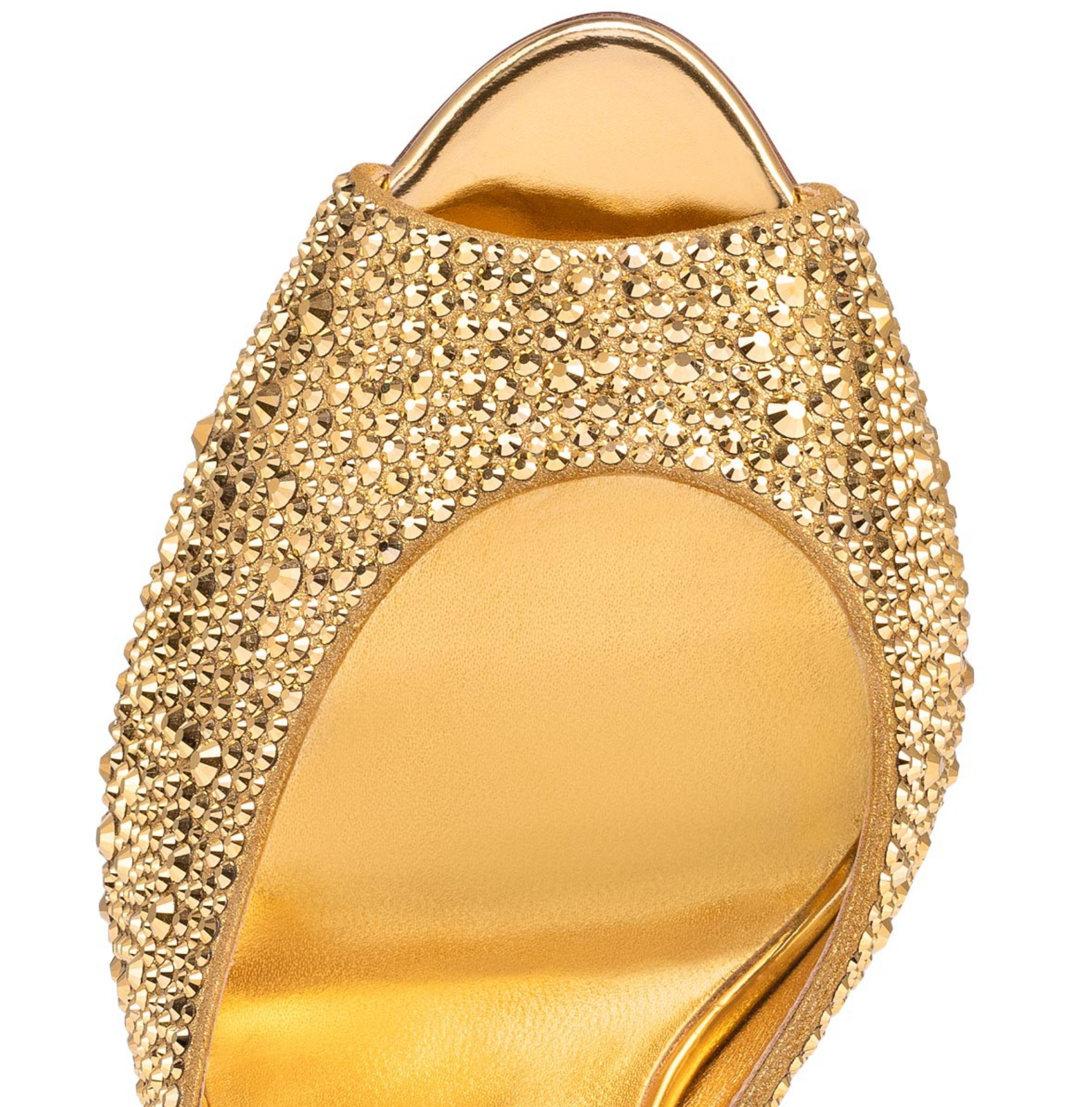 Christian Louboutin Me Dolly Strass 100 Gold Backless Sandal Mule Heel ...