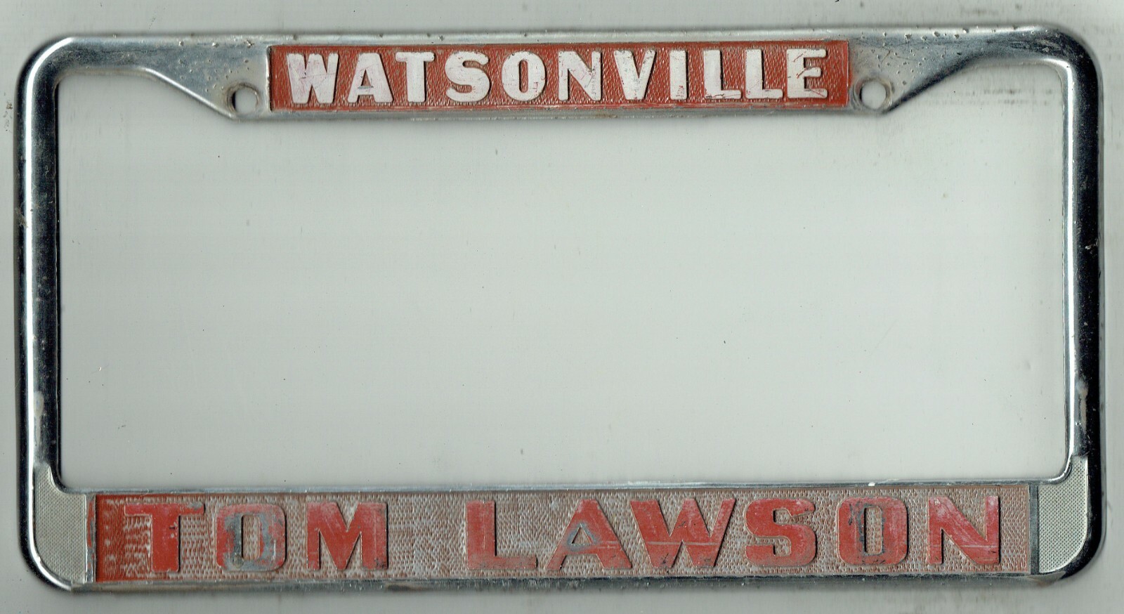 Watsonville California Tom Lawson Buick Vintage GM Dealer License Plate ...