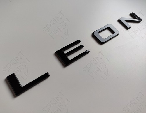 Glanz Schwarz Metall Heck Emblem Buchstaben für Leon Cupra Auto ...